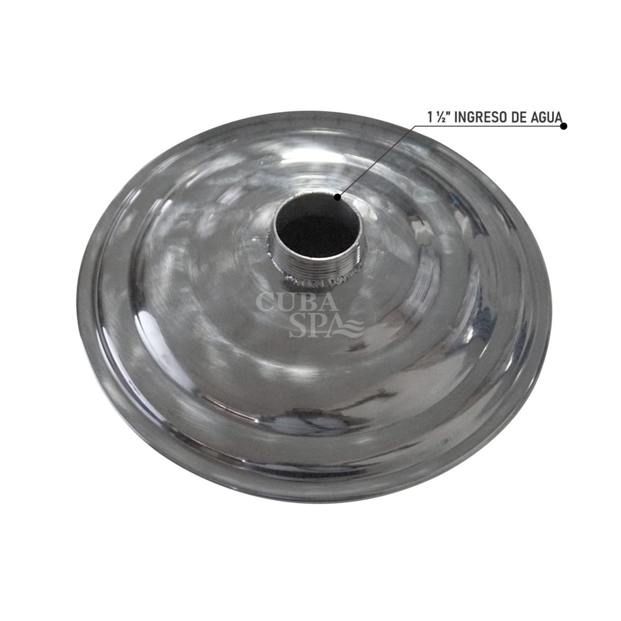 PLATO DE DUCHA ESPAÑOLA DE 1 ½" INOX - Cuba & Spa